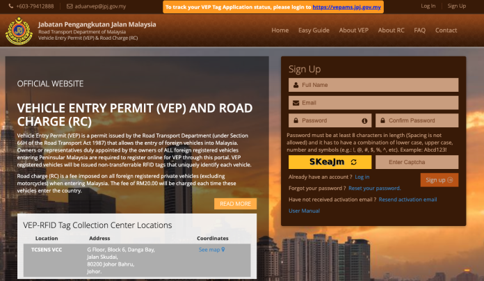 Guide to the Vehicle Entry Permit (VEP) for entry into Malaysia