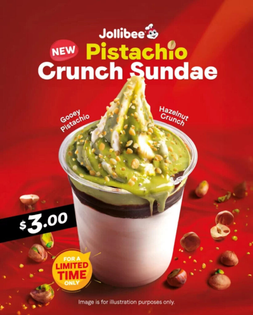 Pistachio Crunch Sundae Launches at Jollibee Singapore