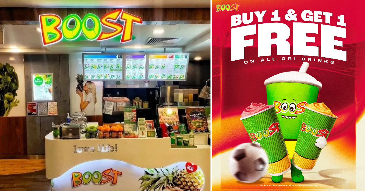 Boost Juice S'pore 1-FOR-1 Deal Today! All Drinks, All Outlets (July 24)